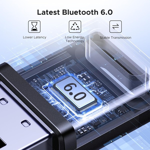 Thiết bị USB Bluetooth 6.0 Dongle EDR & BLE cho PC Ugreen 75073/CM748 ...